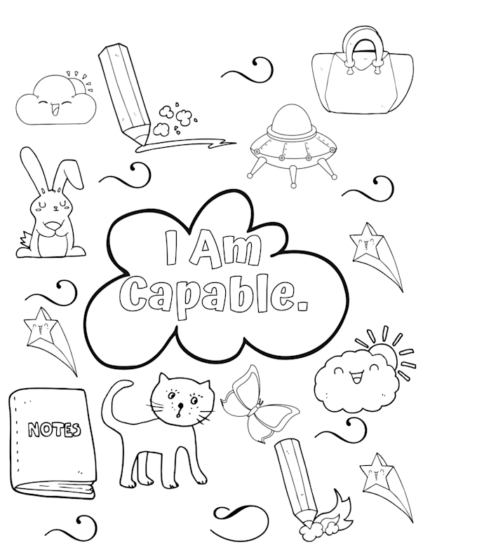 Deliver 100 i am affirmation coloring pages for kids by D_coach_ | Fiverr