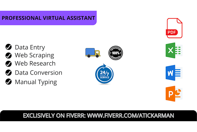 Do data entry ,ms excel,ms word ,pdf,copy pasting,typing by Chandio22 | Fiverr