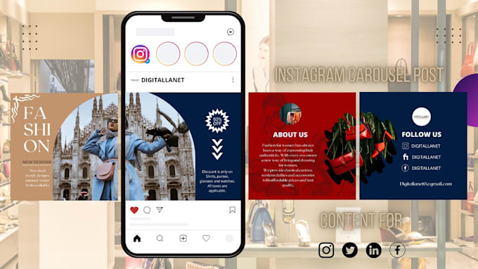 Create trendy and eye catching carousel posts by Digitallanet | Fiverr