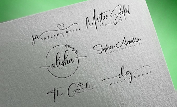 Design handwritten scripted, cursive and signature logo or photography ...