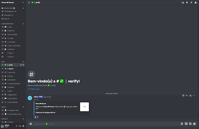 Create a complete custom discord server by Rodrialmeida | Fiverr
