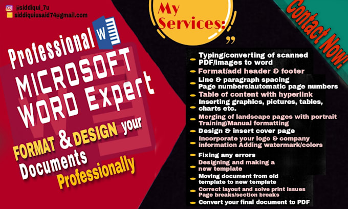 Type, format and design microsoft word document professionally by ...