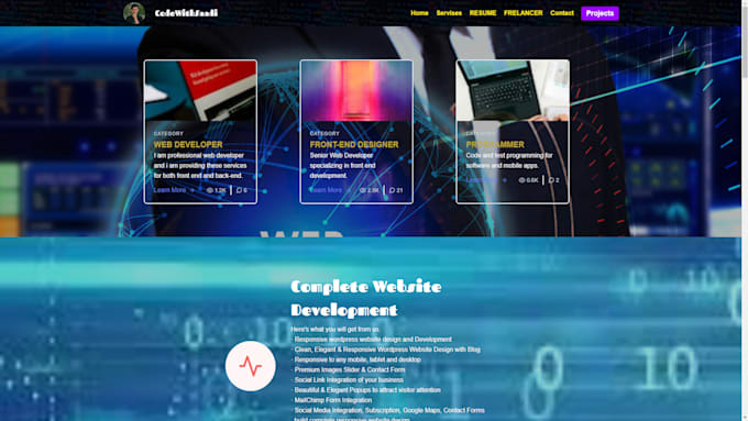 Create an amazing website for you, using html5 ccs3 bootstrap5 and javascript by Codewithsaadi ...