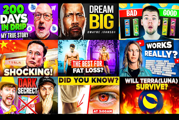 Design an eye catchy thumbnail for youtube facebook insta to get the ...