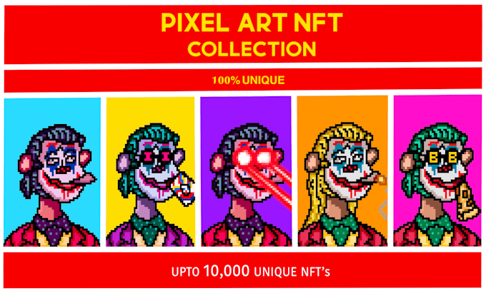 Design sellable pixel art nft with 1k 5k 10k collection by Anartstudio7 | Fiverr