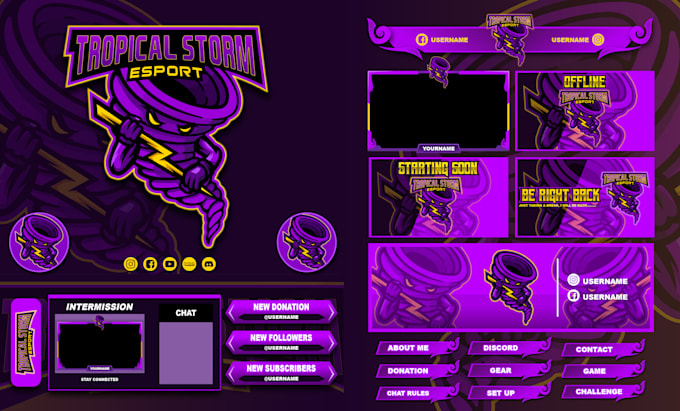 Create the best twitch overlay stream package by Designernayima | Fiverr
