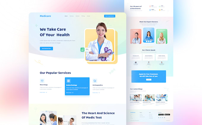 Create landing page ui design and creative website by figma or xd by ...