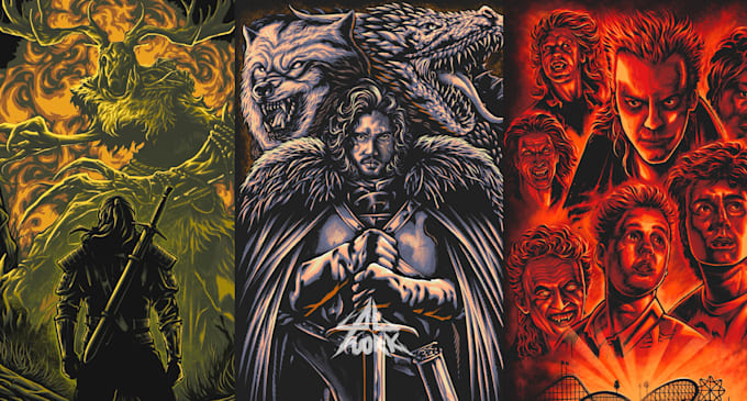 Make dark art illustration horror movie posters, horror book by Alworkk ...