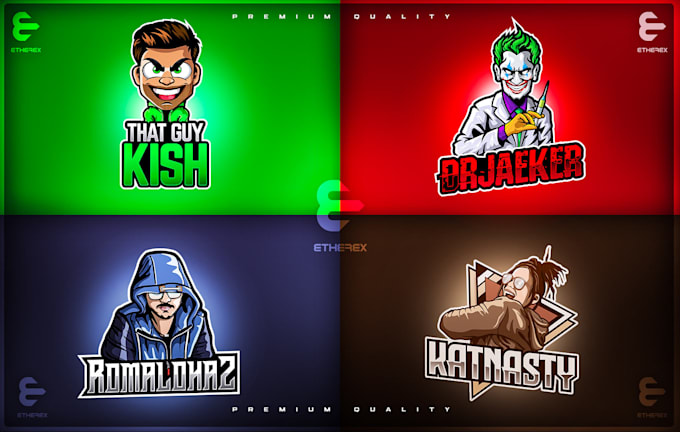 Do a custom cartoon mascot logo design by Etherex | Fiverr