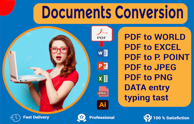 Convert pdf to world, pdf to excel, copy paste, data entry, typing task by Yookay_graphics | Fiverr