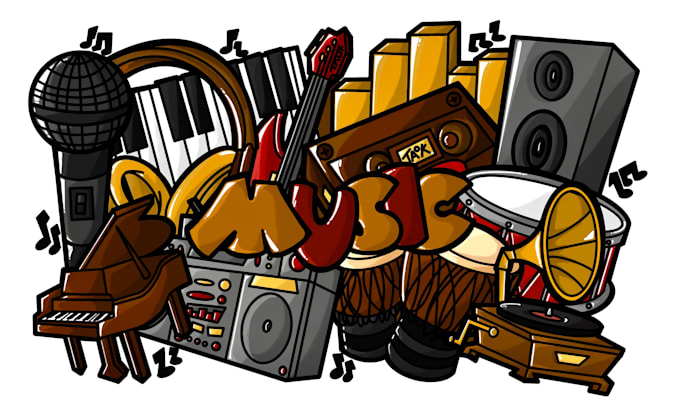 Draw a custom digital doodle art cluster using procreate by ...