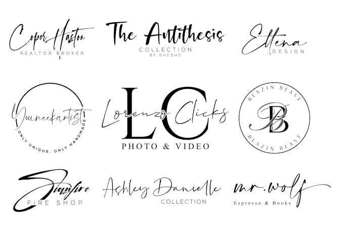 Design handwritten, cursive, calligraphy, scripted, signature logo by ...