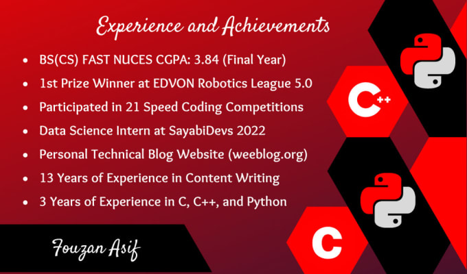 Deliver perfect python, cpp, and c programming modules by Fouzan__asif ... Deliver perfect python, cpp, and c programming modules by Fouzan__asif ...