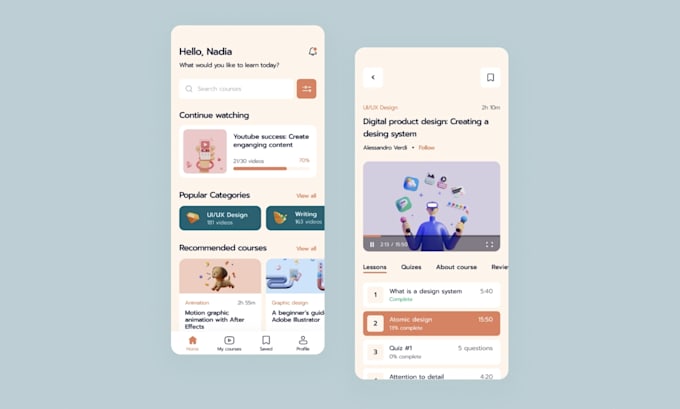 Create a clean ui ux design for a mobile app by Uxdespina | Fiverr