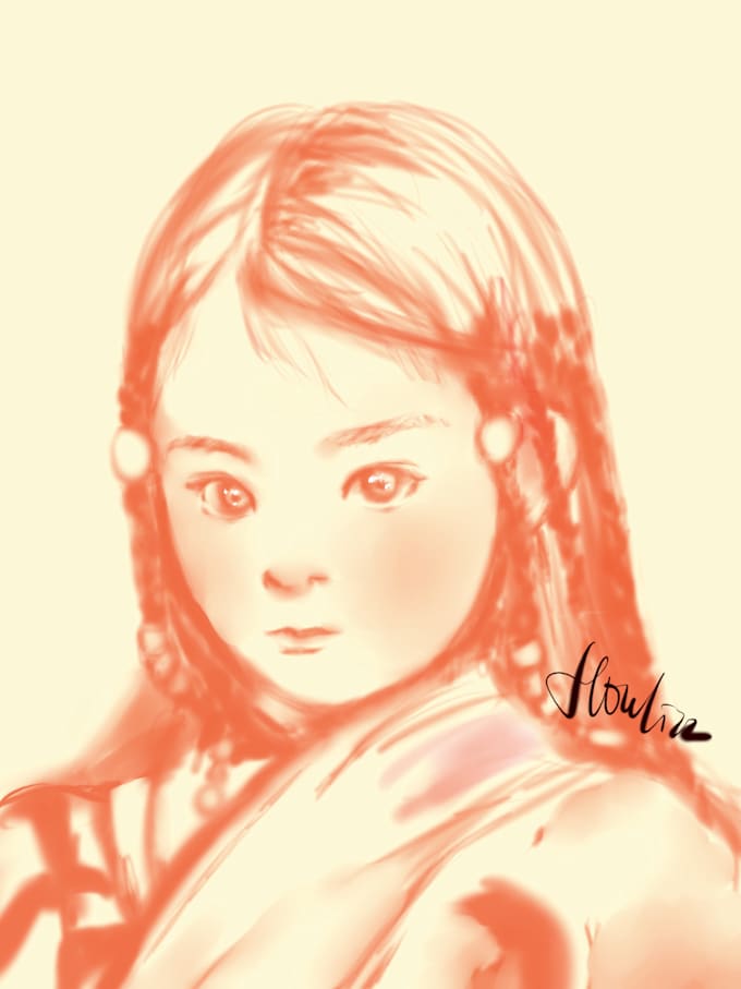 Draw a bust up digital sketch in my style for five dollars by Izzapl ...