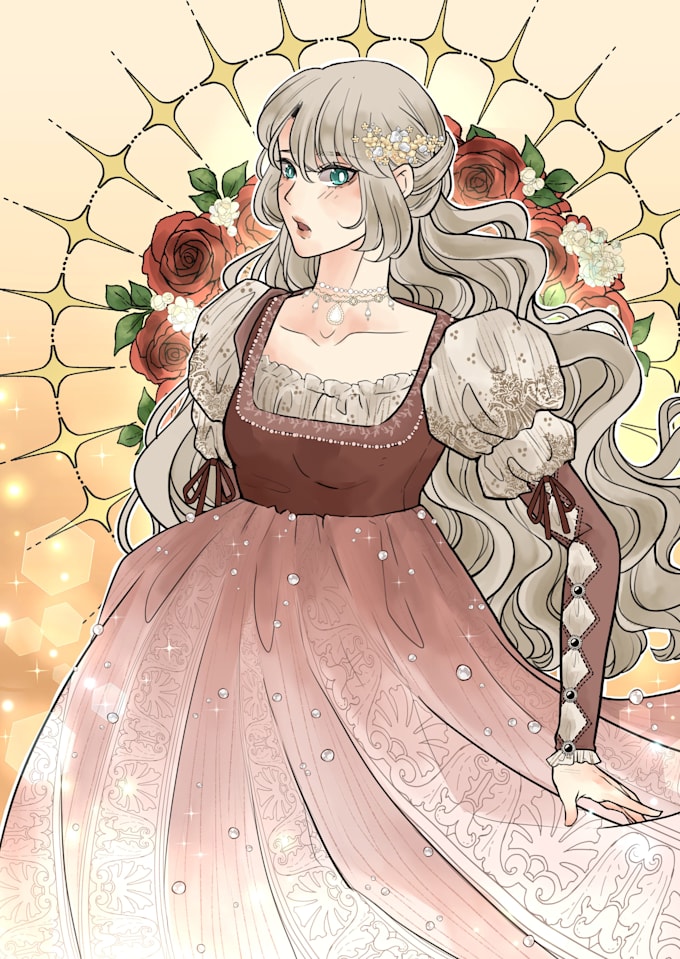 Draw your oc as like as isekai webtoon style by Sakuramusimsemi | Fiverr