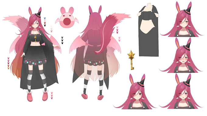 Create a character sheet for vtuber or pngtuber models by Yuukiii02 ...