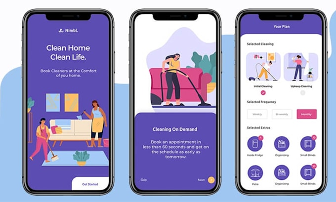 Develop quality home cleaning service app for you by Diamondeasy | Fiverr