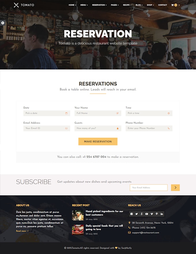 Design a restaurant landing page for your business website by Dev_sathi | Fiverr