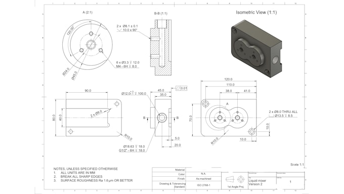 Make 2d drawing and 3d modeling in solidworks and autocad by Mech ...