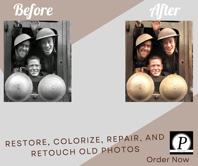 Restore, colorize, repair, and retouch your old photo by Punctuato | Fiverr