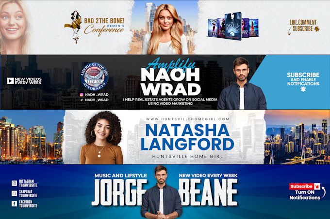 Design youtube banner, facebook cover, linkedin, twitter header by ...