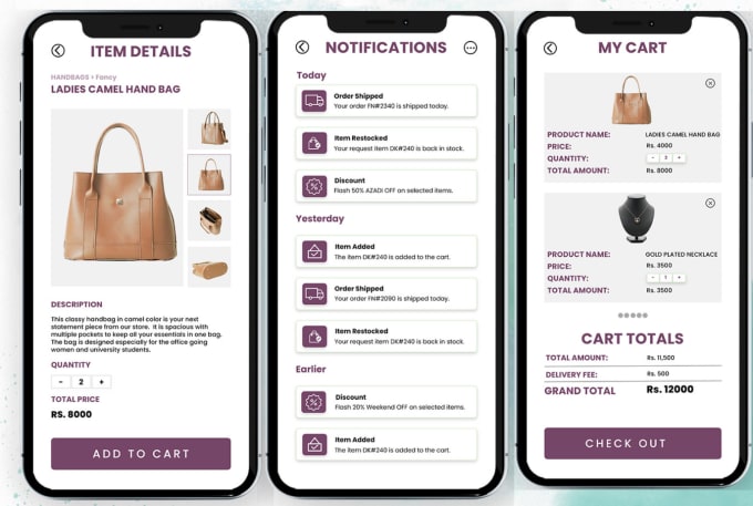 Create Clean Modern And Unique Ecommerce App Ui Ux Design By Amna Bibi Fiverr