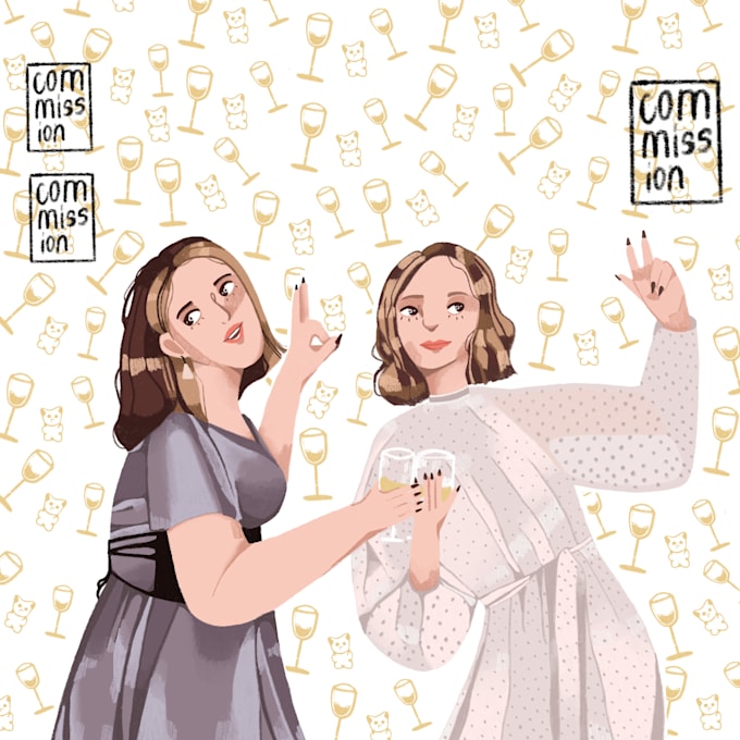 Draw according to the description and photo by Ladydraw | Fiverr