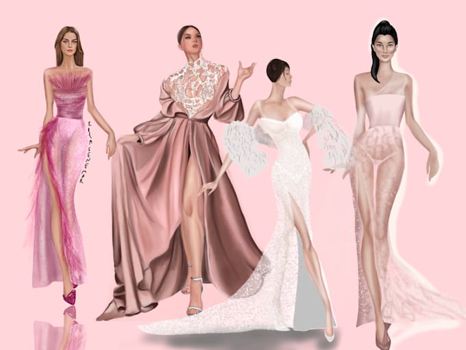 Draw digital fashion illustration by Procreate628 | Fiverr