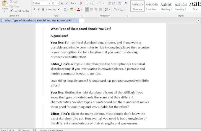 Do professional proofreading, editing and rewriting by Editor_tina04 ... Do professional proofreading, editing and rewriting by Editor_tina04 ...