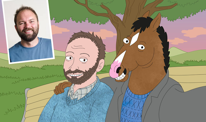 Draw a selfie of you and bojack horseman by Juanbisbal | Fiverr