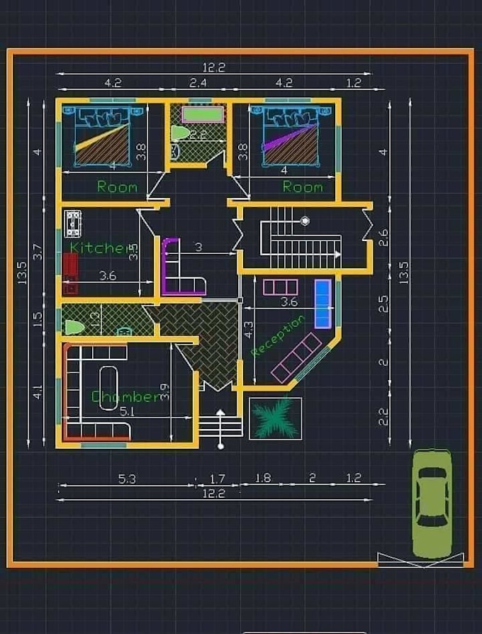 Do autocad drawing drafting and autocad 2d floor plan by Akram200417 ...