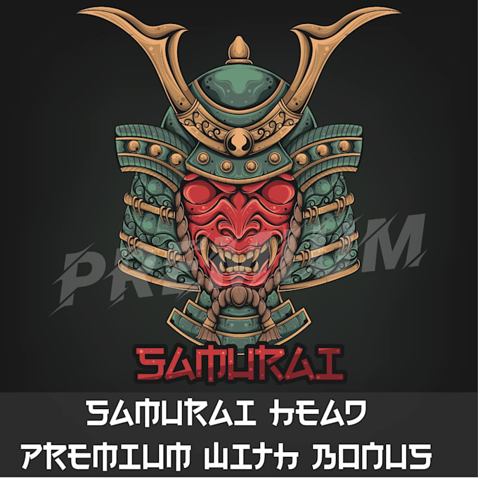 Make amazing detail samurai head design for you brand by Satriyanto26 ...