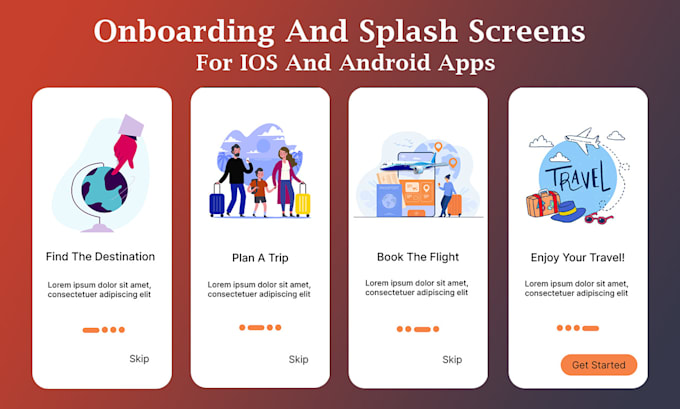 Design modern onboarding and splash screens for ios and android apps by ...