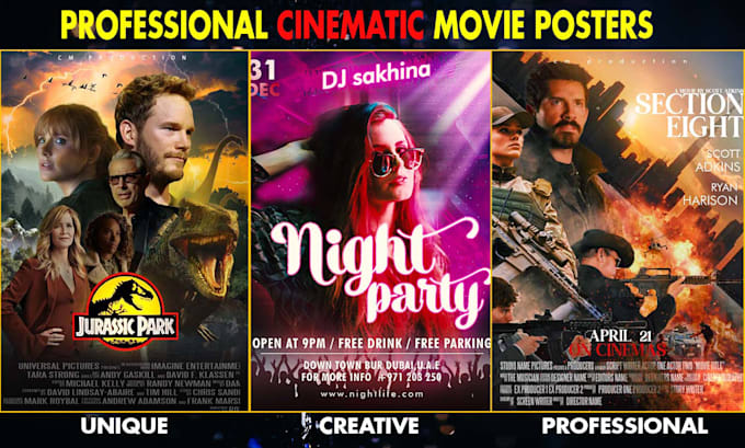 Design unique movie poster, event poster, flyer, banner and ...