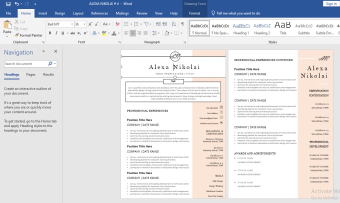 Design minimalist professional google docs resume template by Anjali ...