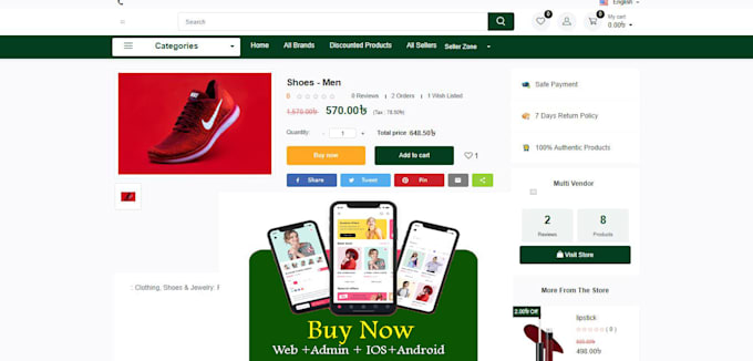 Build multi vendor ecommerce website and android with ios by Easysoftcode | Fiverr