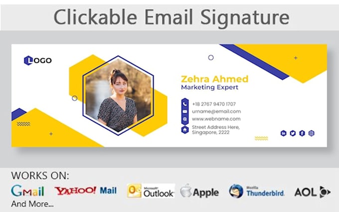 Create html email signature outlook signature mail signature by Jaydensherif | Fiverr