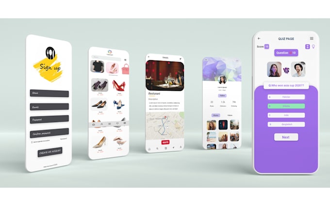 Create attractive and modern ui designs for your mobile app by Asma ...