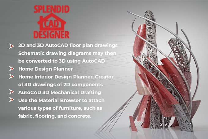 Convert 2d drawings into 3d by Splendidcaddesn | Fiverr