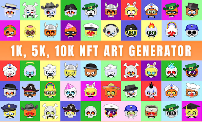 Generate up to 10k nft art with metadata and rarities by Cristian_mielu | Fiverr