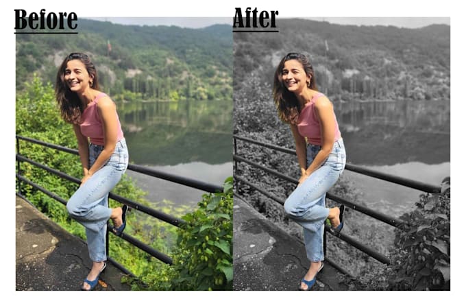 Color to black and white only image background by Hirushaonline | Fiverr