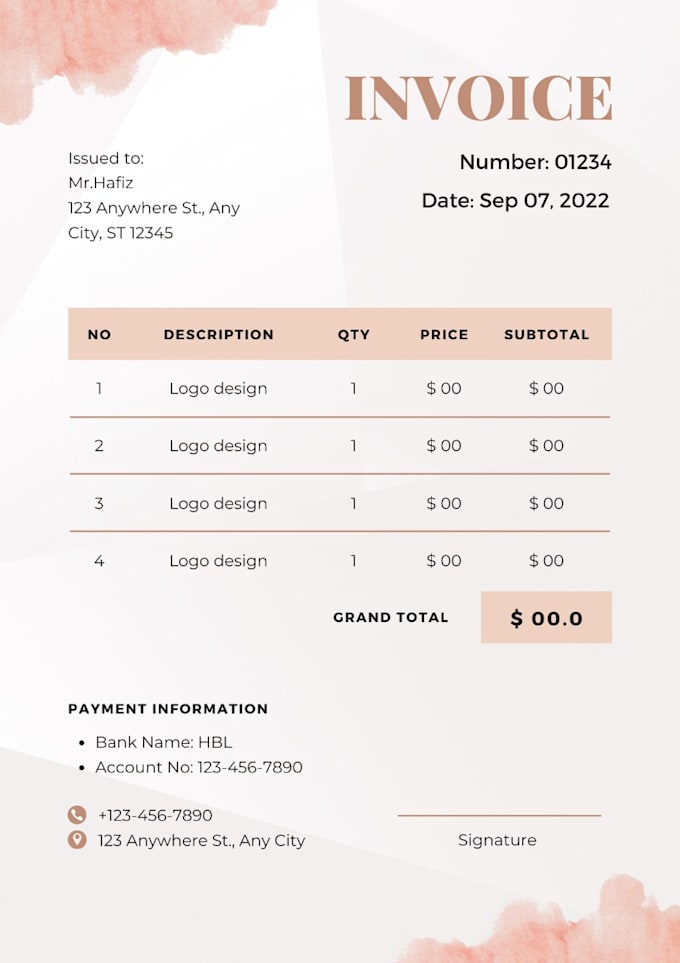 Design the professional invoices by Talharamzan632 | Fiverr