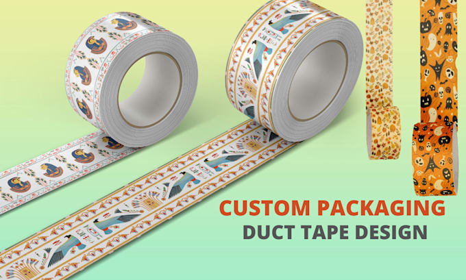 Design custom packaging duct tape, washi tape by Designs_by_sg | Fiverr