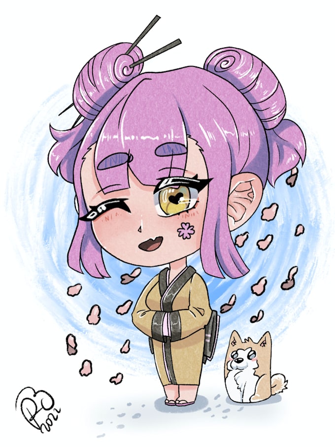 Draw a cute chibi character for you by Milunix | Fiverr
