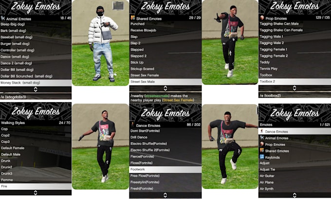 Crea un pacchetto di emoticon e balli premium per fivem