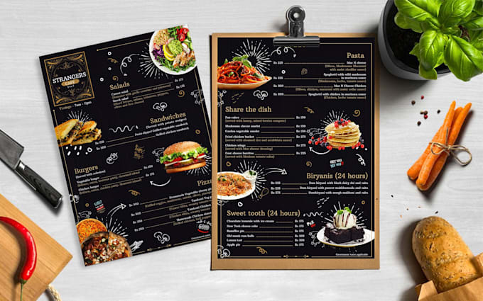 Design a static menu for a tv screen or print menu cards by Uroosazaki ...