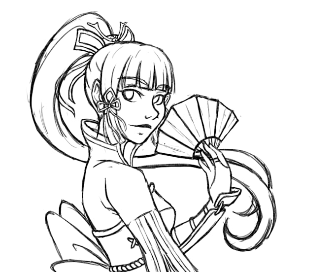 Draw a bust, half body or full body sketch by Karukiburedo | Fiverr