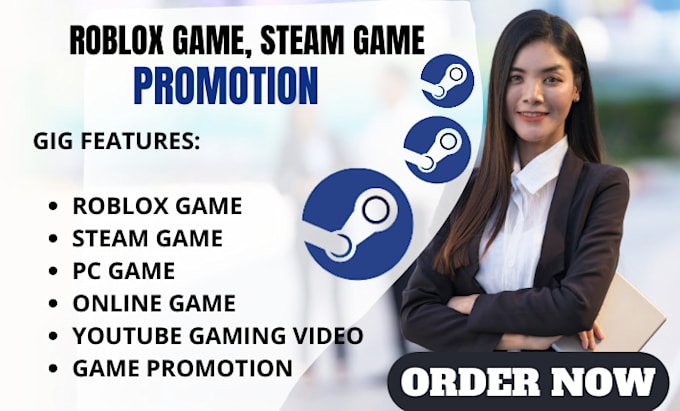 Steam game promotion, roblox game, youtube channel, online game, game ...