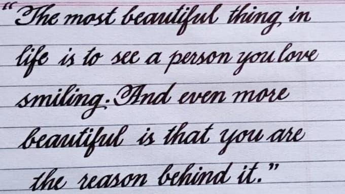 Handwrite anything in a beautiful cursive writing by Itsamnaawan | Fiverr
